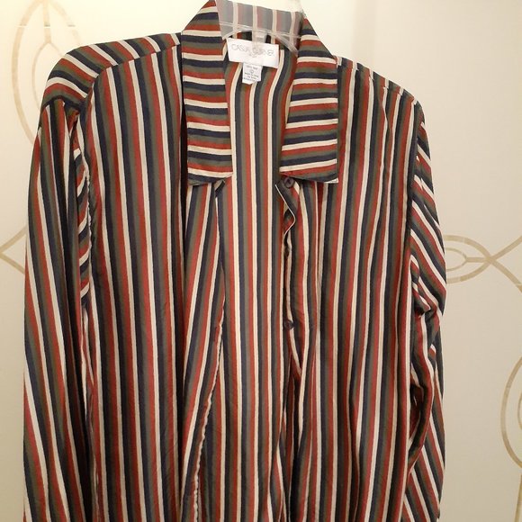 Casual Corner | Tops | Casual Corner Silk Striped Shirt | Poshmark